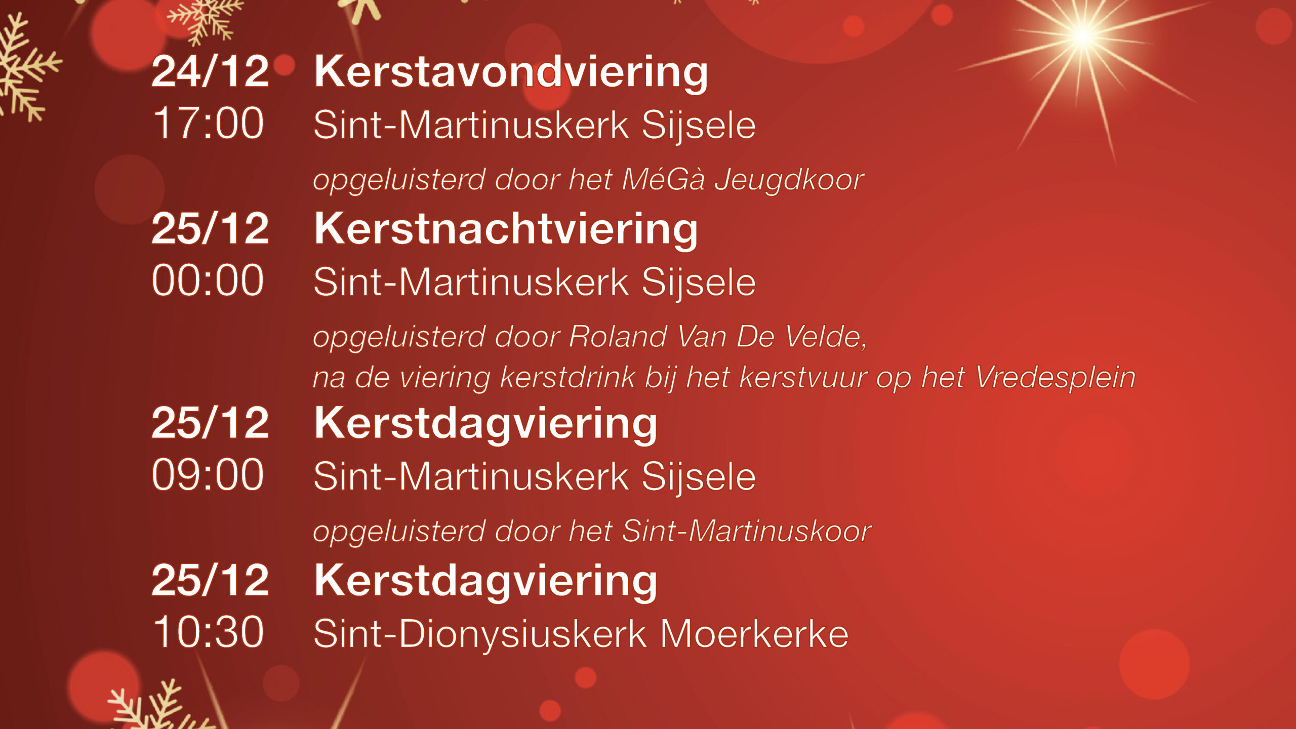 Kerstvieringen 2023 - Pastorale Eenheid Groene Weiden Damme